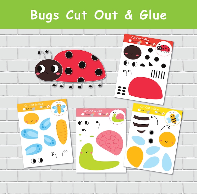 Bugs Cut Out and Glue Crafts for Kids.insects Cut Out and Paste ...