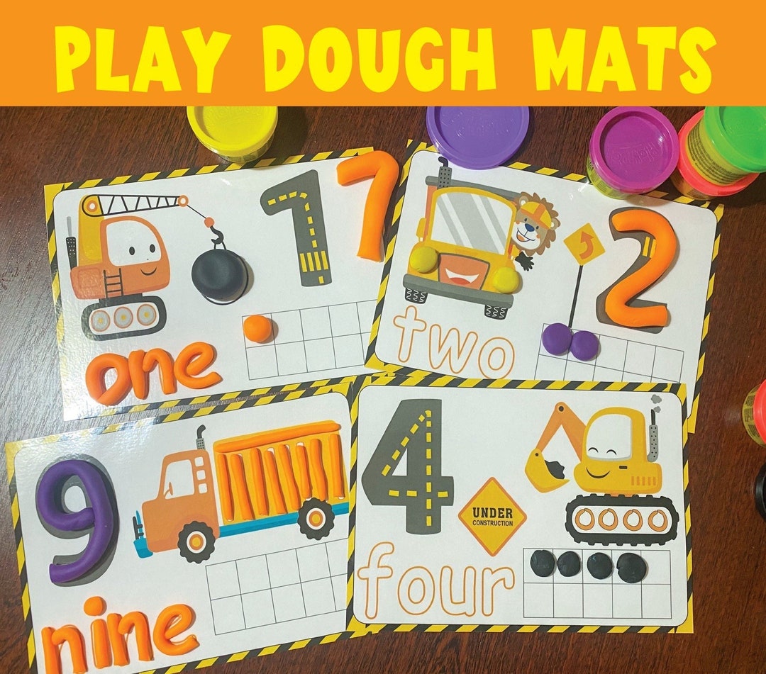 Play Dough Mats Construction Theme Printable Preschool Activities Fine ...