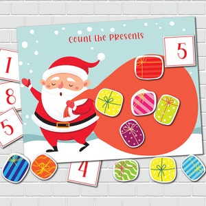 Christmas Counting Activity. Toddler Ten Frame. Montessori Material ...