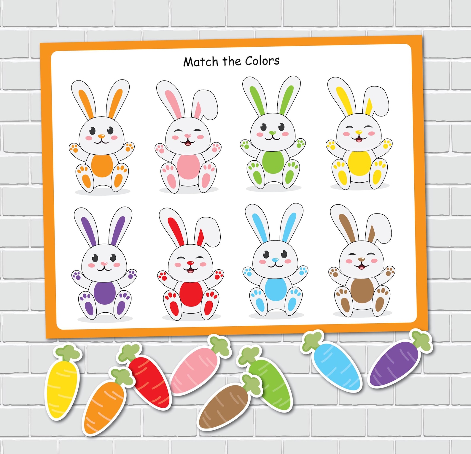 Bunny Color Matching Activity for Kids, Toddler Color Printables - Etsy