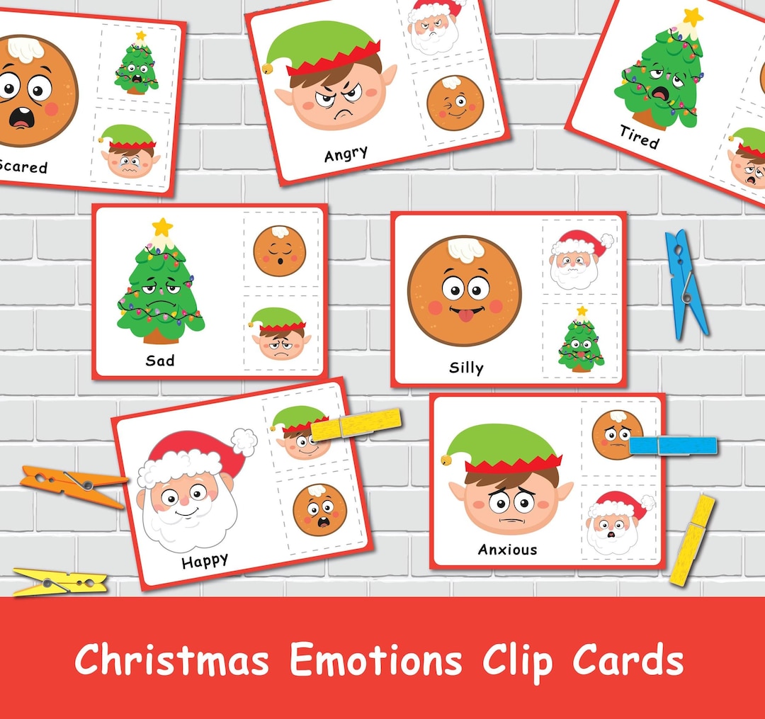 Emotions Clip Cards for Kids, Preschool Feelings Matching Activity ...