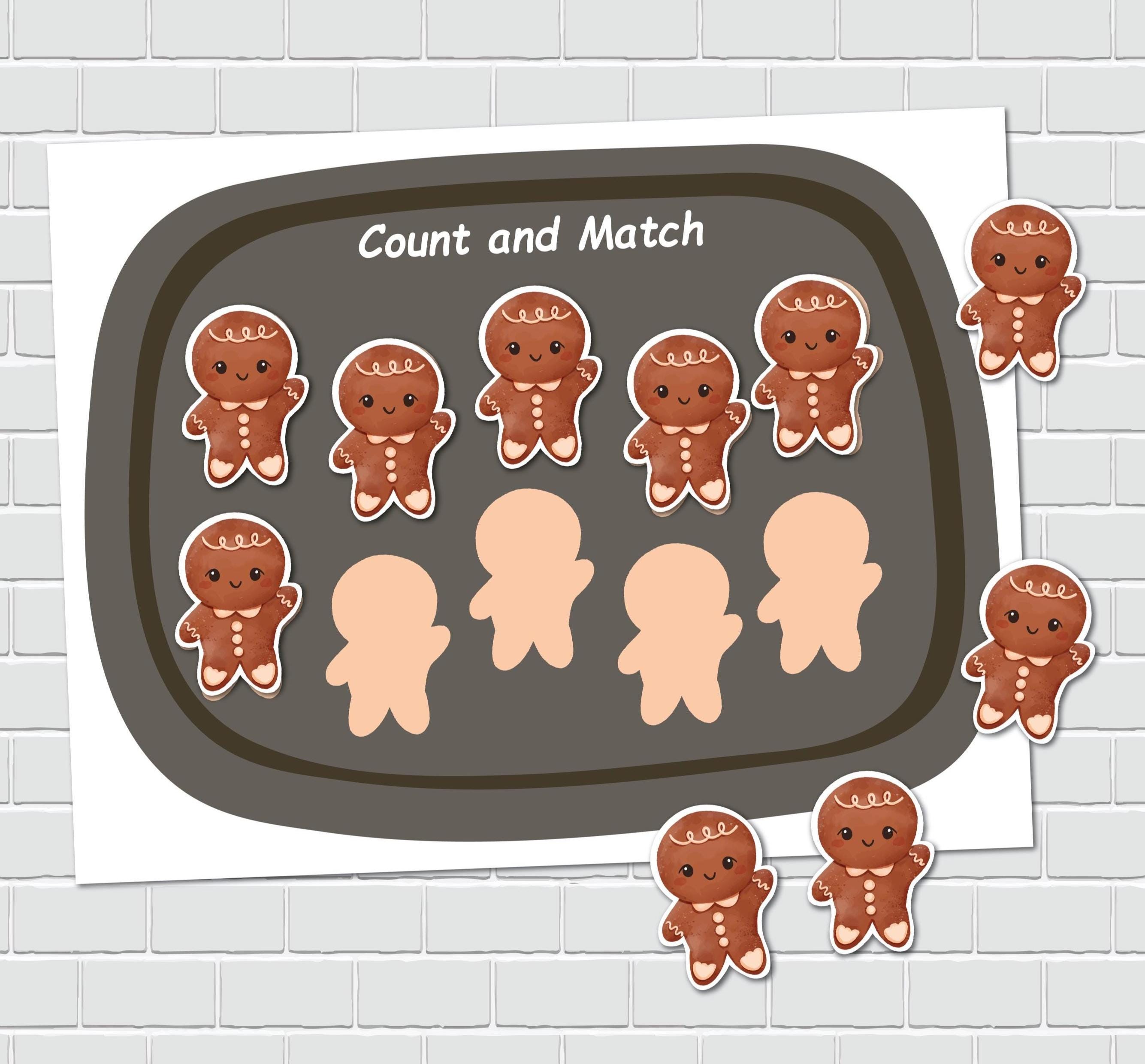 Gingerbread Man Counting Game, Christmas Printable, Math Activity ...