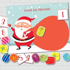 Christmas Counting Activity. Toddler Ten Frame. Montessori Material ...