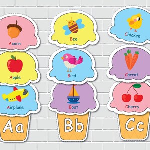 Ice Cream Alphabet Matching Activity. ABC Busy Book. Learning ...