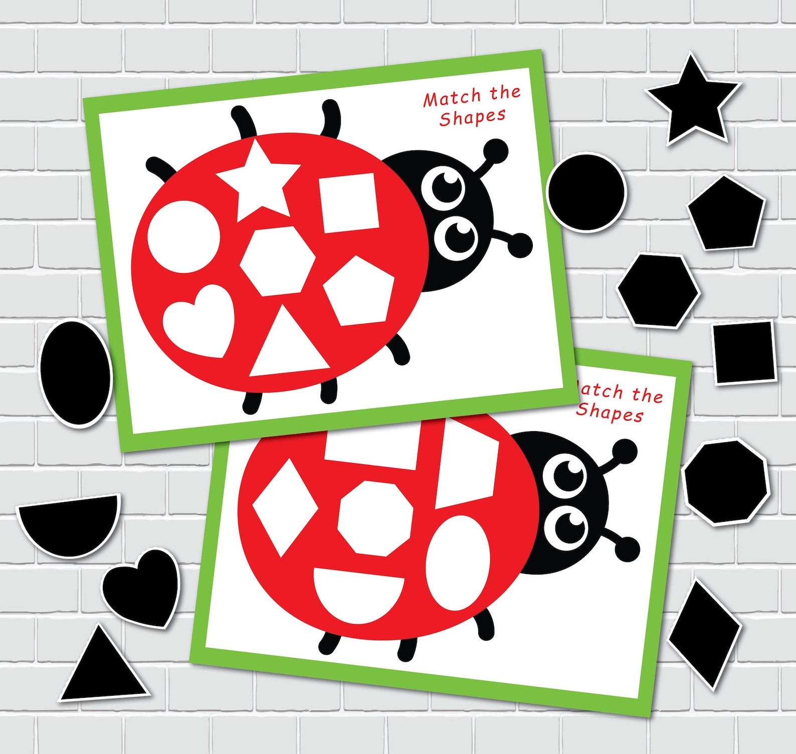 Ladybug Shapes Matching Activity, 2D Shapes, File Folder Games, Special ...