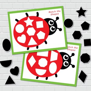 Ladybug Shapes Matching Activity, 2D Shapes, File Folder Games, Special ...