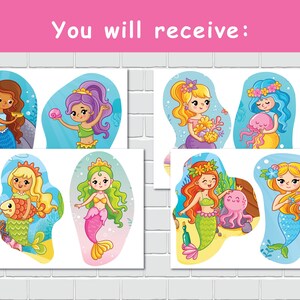 Mermaids Lacing Cards, Preschool Fine Motor Skill Activity, Toddler ...