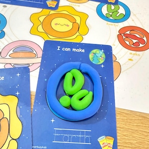 Planets Play Doh Mats, Space Theme Visual Cards, Printable Play Dough ...