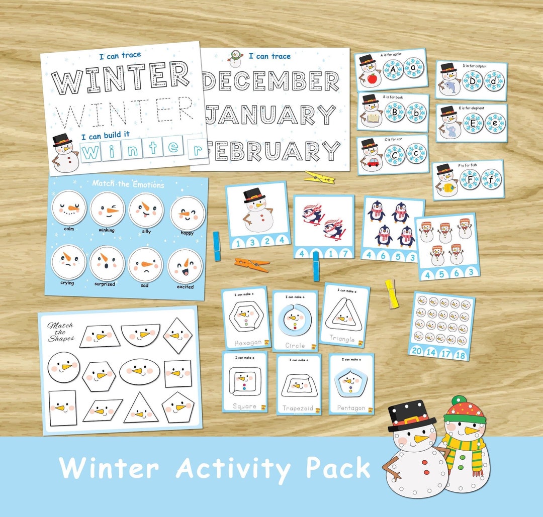 Winter Activity Bundle for Kids, Preschool Printable Games, Special ...