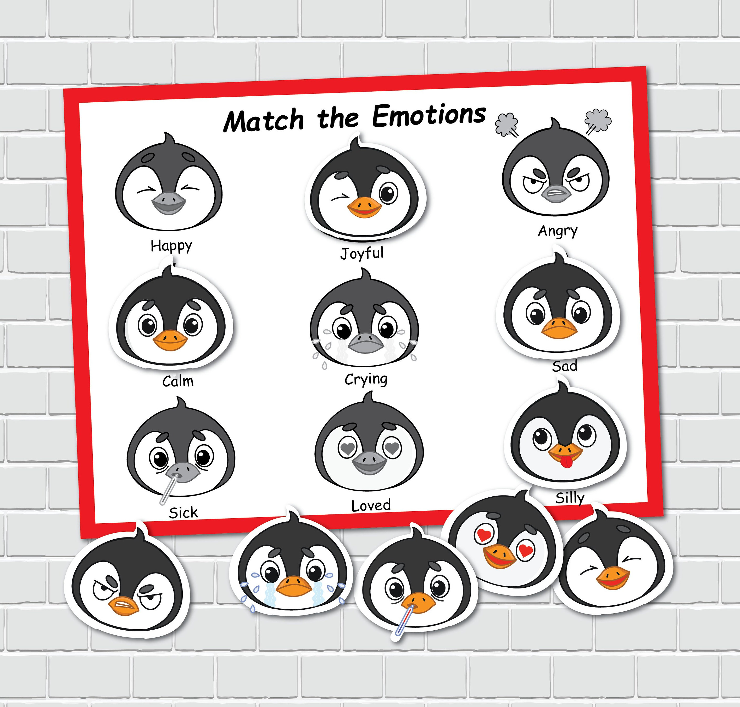 Penguin Emotions Activity, Feelings Matching Game, File Folder Games ...