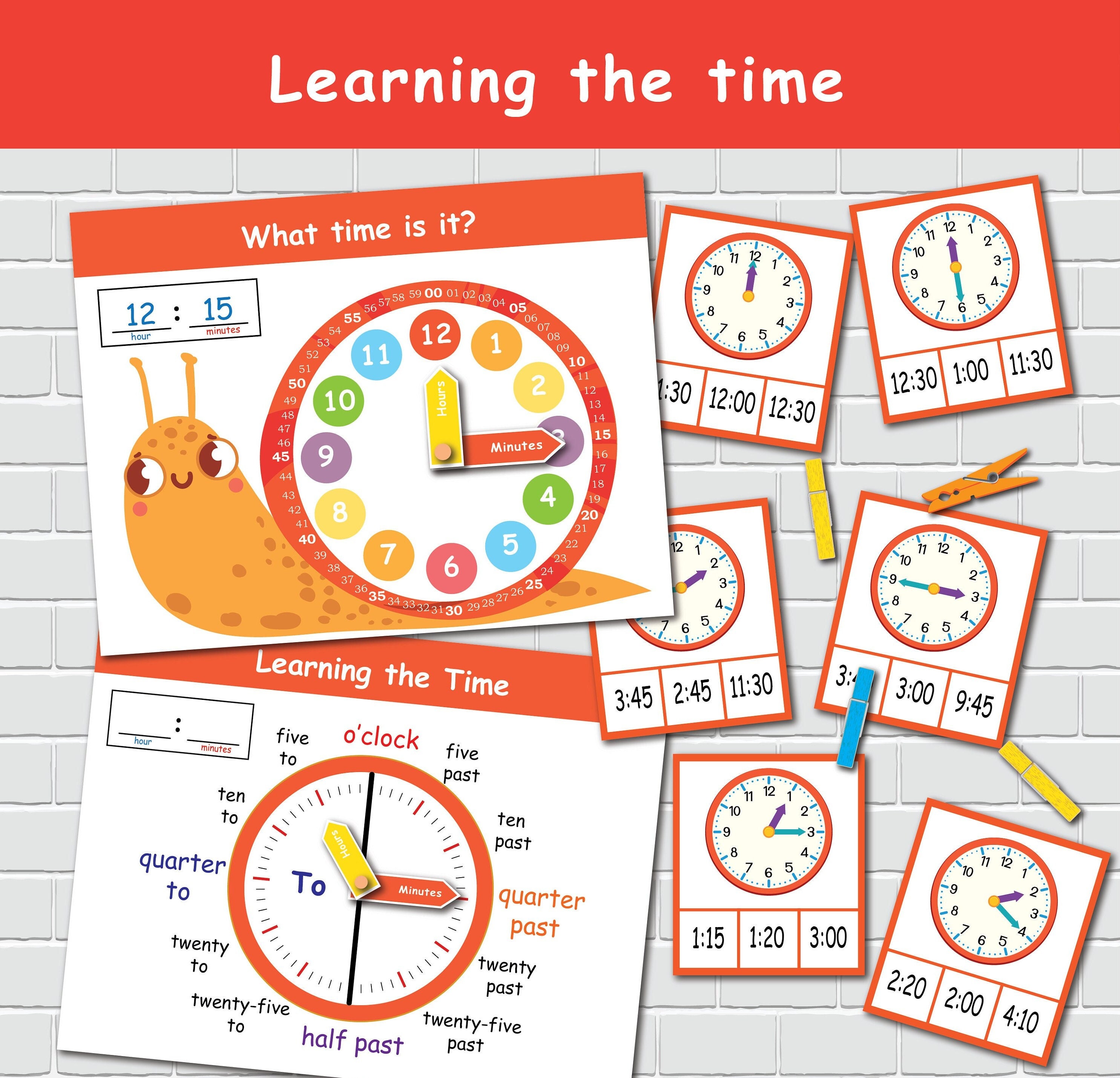 Learning Time Printable Clock, Telling Time Learning Activities ...