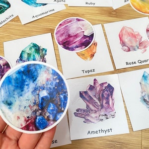 Gemstones Pattern Matching Cards, Minerals and Crystals, Geology Rocks ...