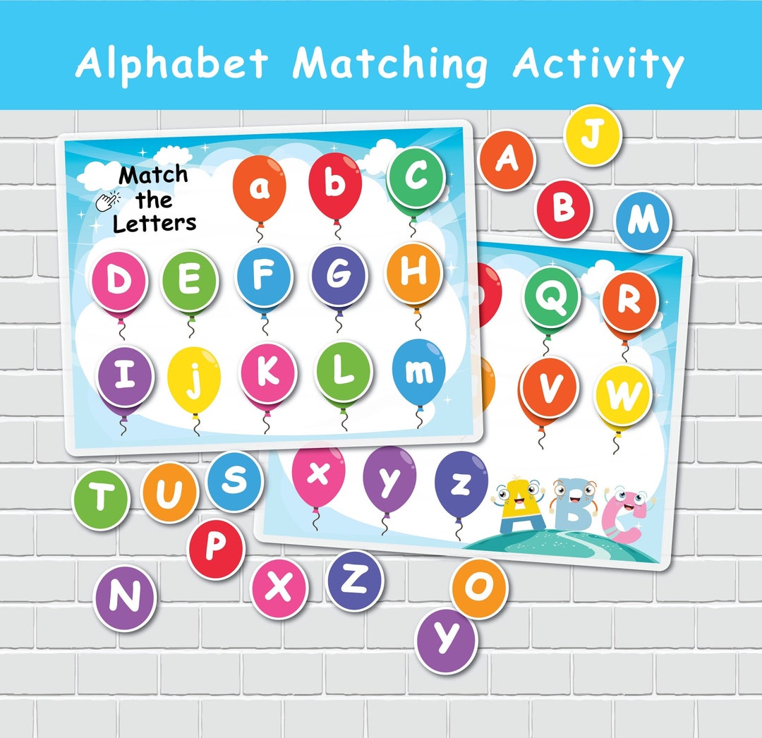 Alphabet Matching Game for Kids. Toddler Printable ABC Learning ...