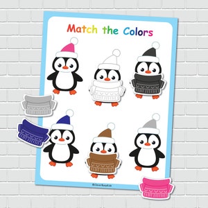 Penguin Color Matching Activity, Toddler Printable, Montessori ...