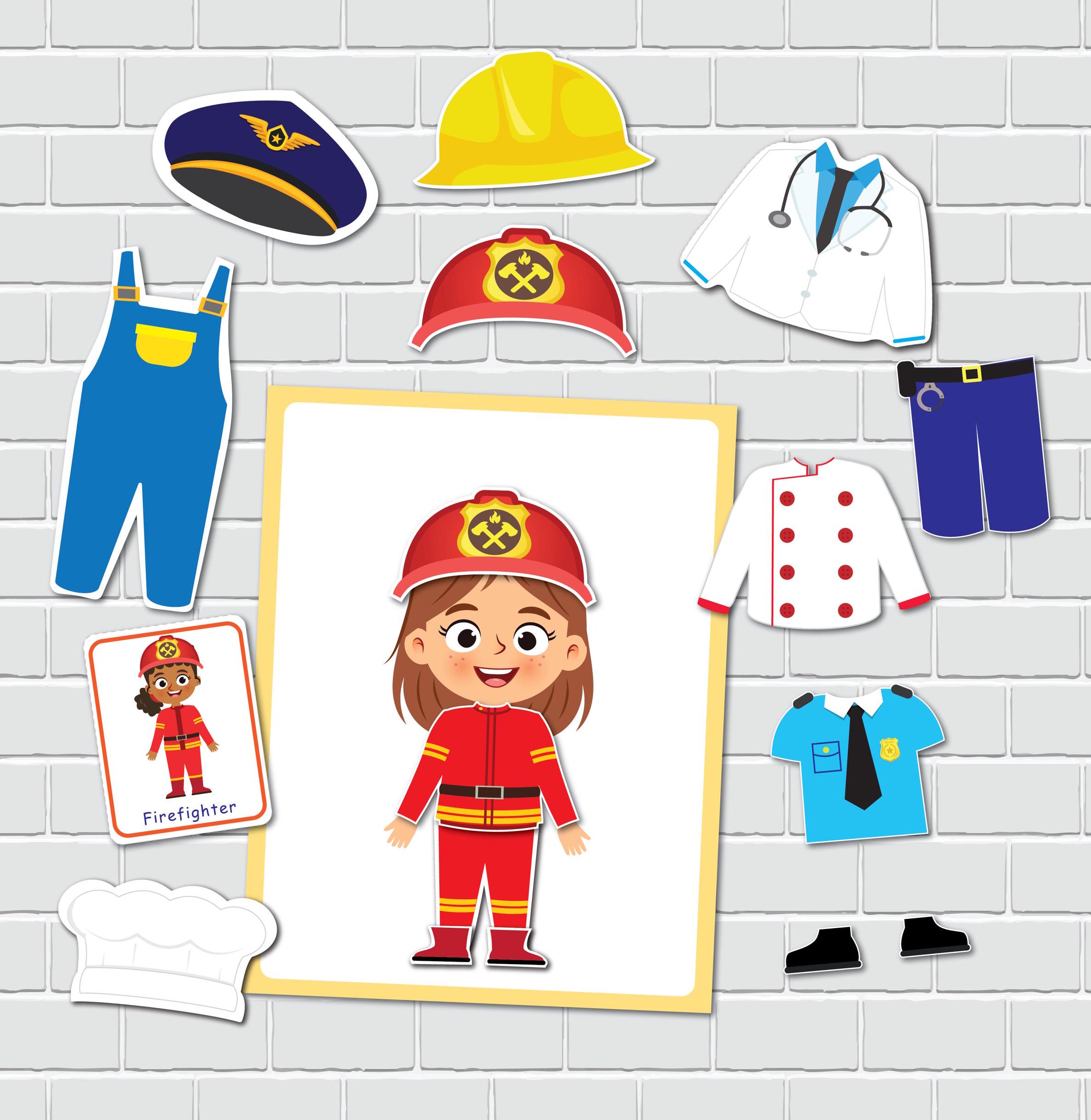 Community Helpers Dress up Preschool Printable Worksheets Professions ...