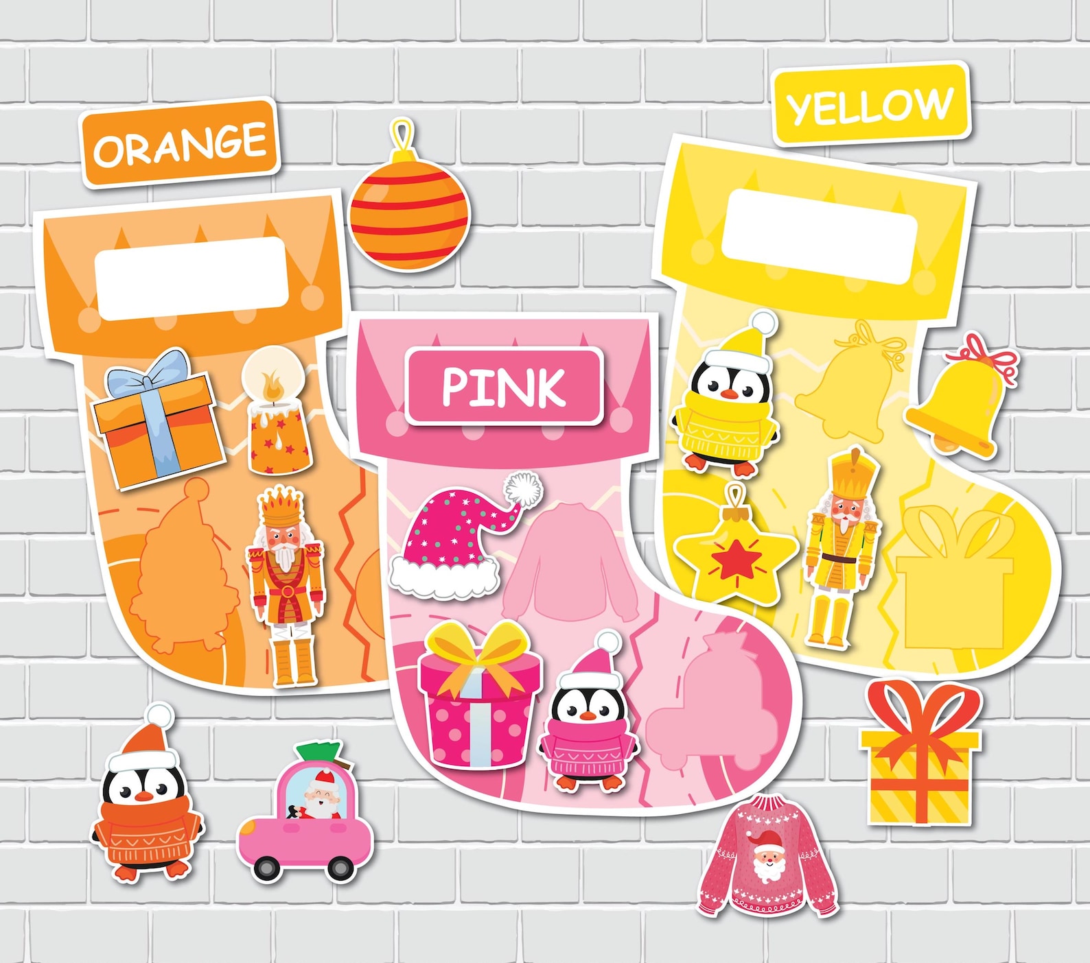 Christmas Color Matching Activity, Color Sorting Game for Kids, Toddler ...