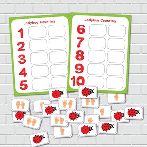 Ladybug Count and Match Activities, Preschool Math,toddler Busy Book ...