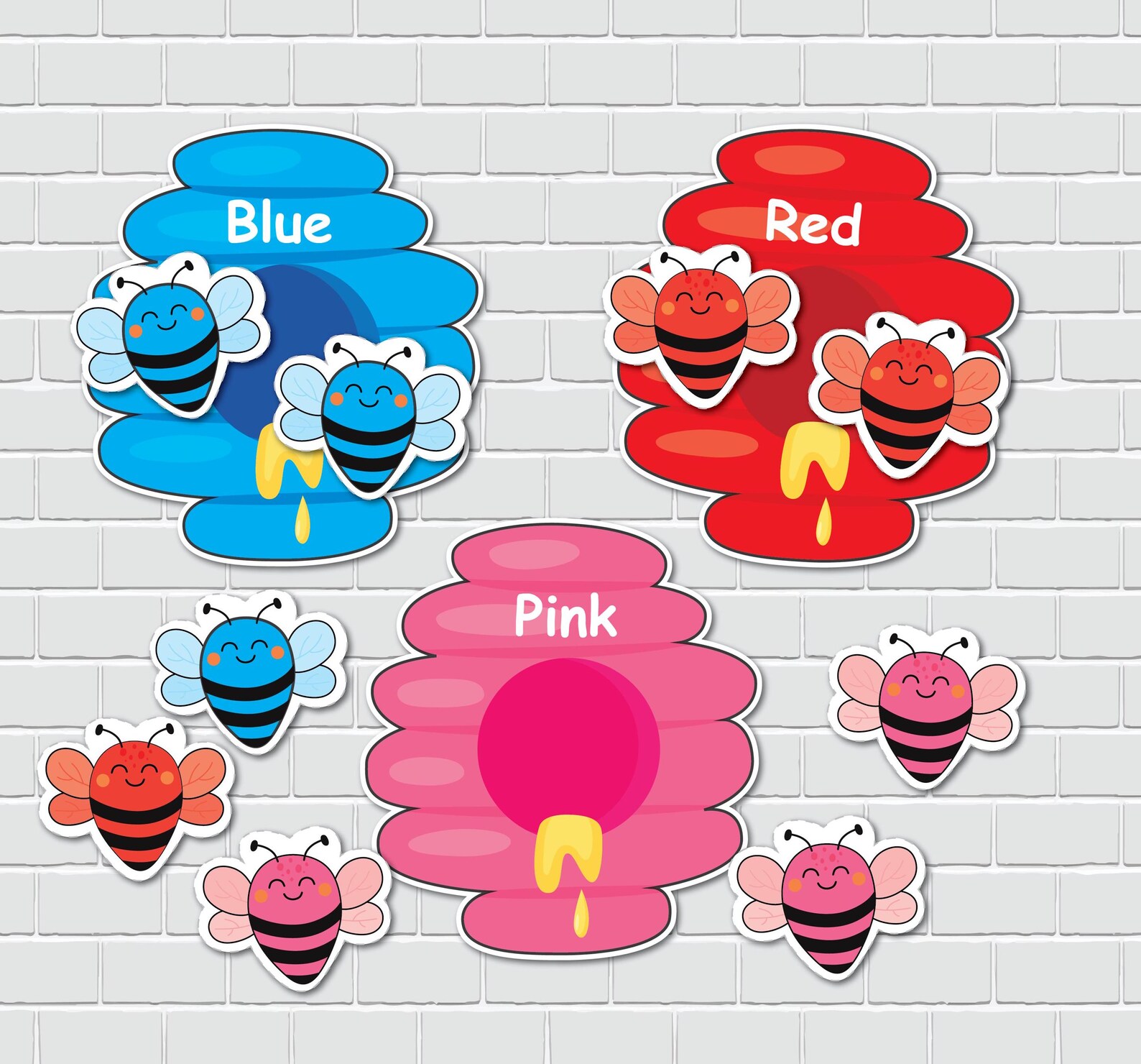 Bees and Beehive Color Matching Activity for Kids, Summer Busy Book ...