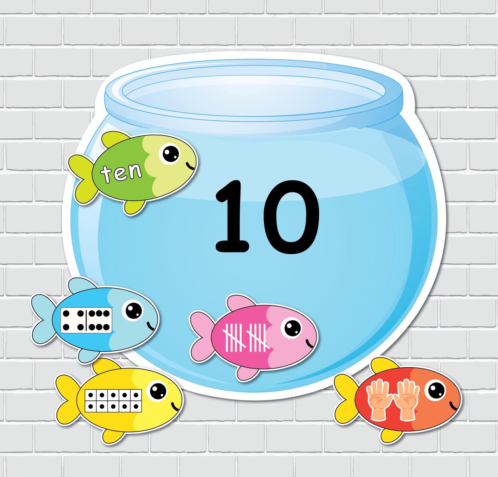 Fish and Fishbowl Numbers Matching Activity, Preschool Math Centers ...