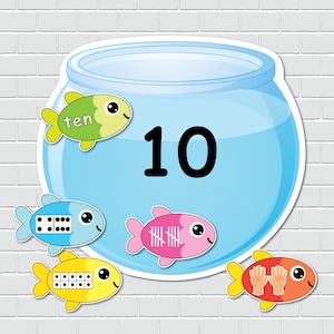 Fish and Fishbowl Numbers Matching Activity, Preschool Math Centers ...