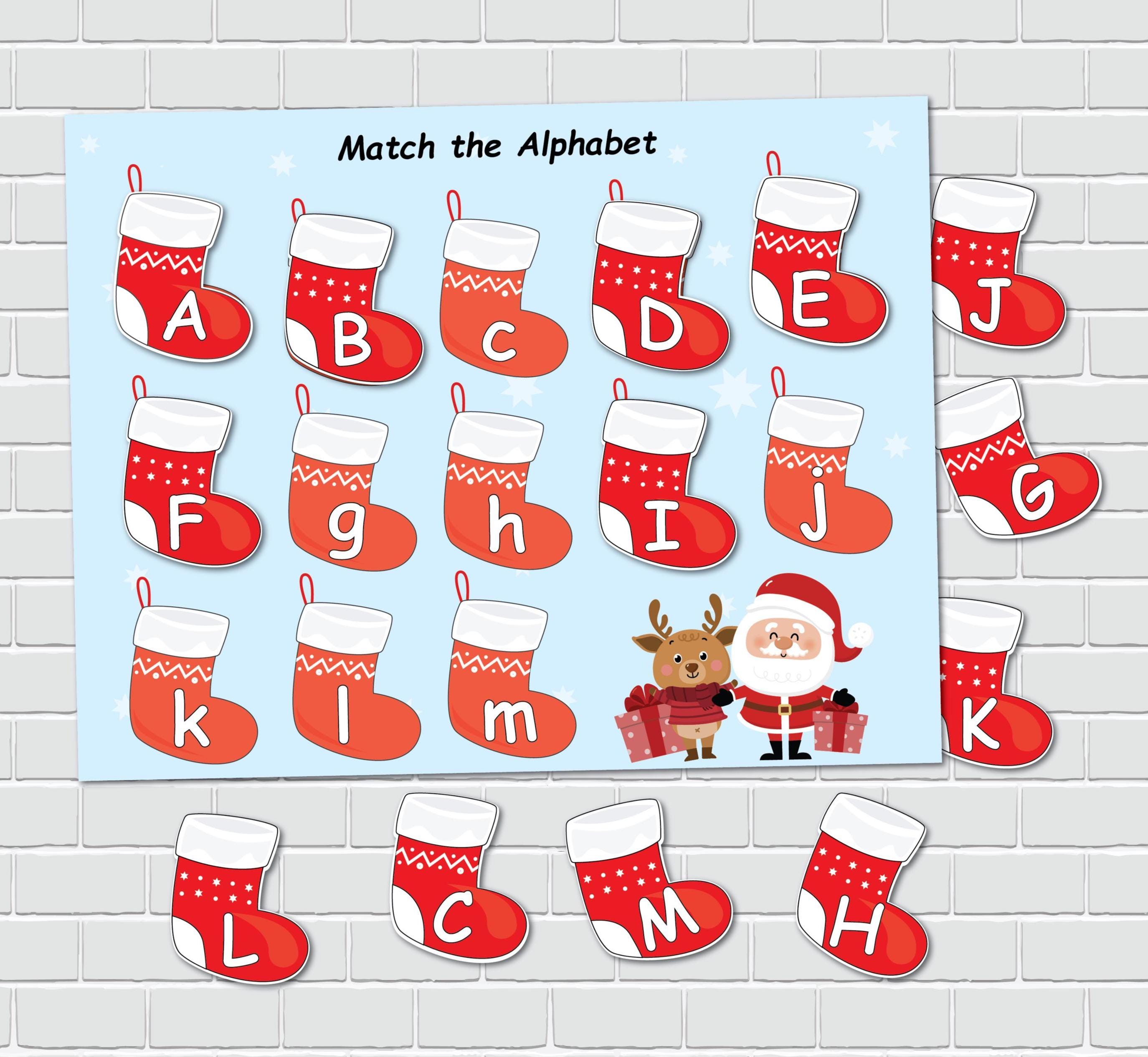 Alphabet Matching Game, Christmas Theme Printable ABC Activities ...