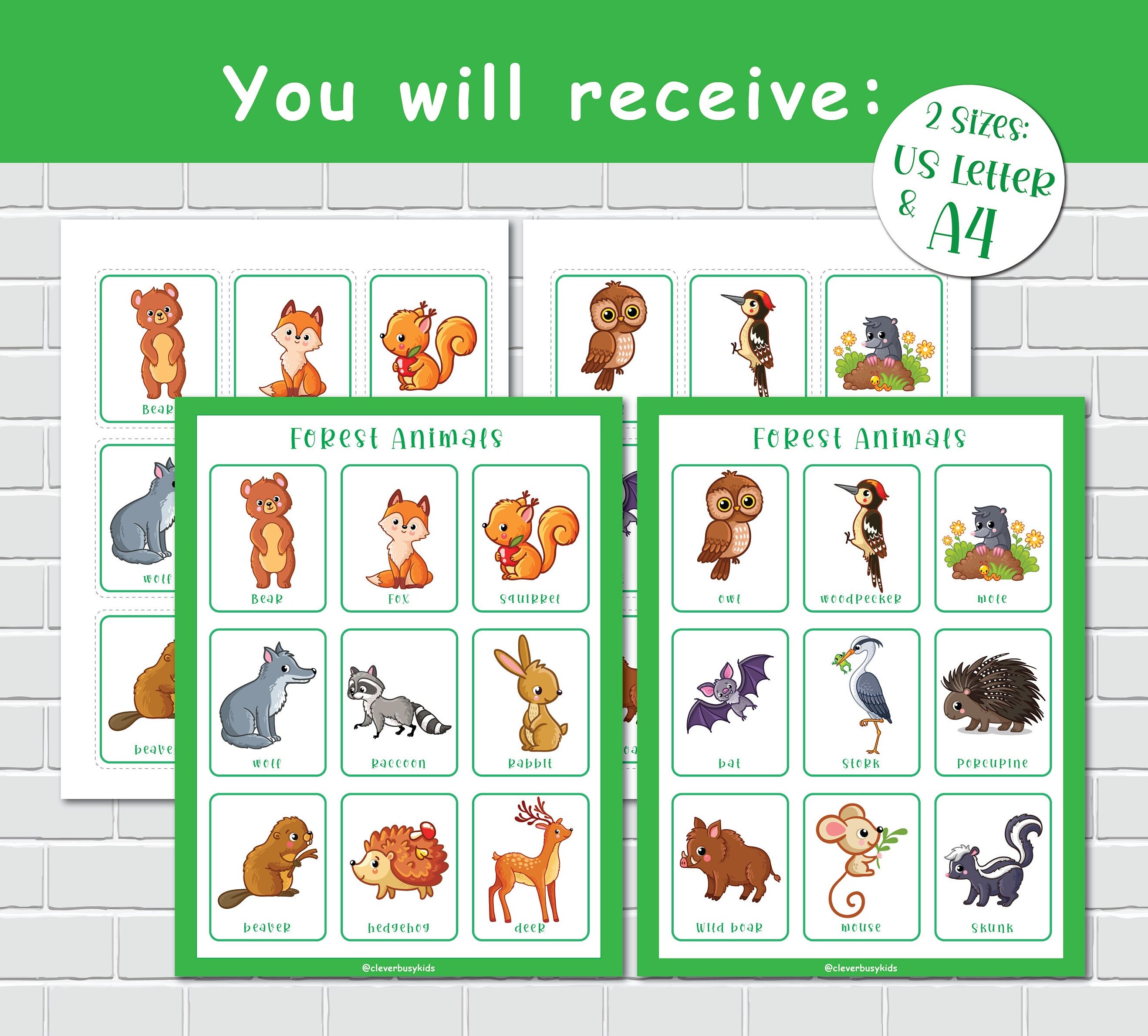 Forest Animals Busy Book Pages Toddler Quiet Time Activity - Etsy