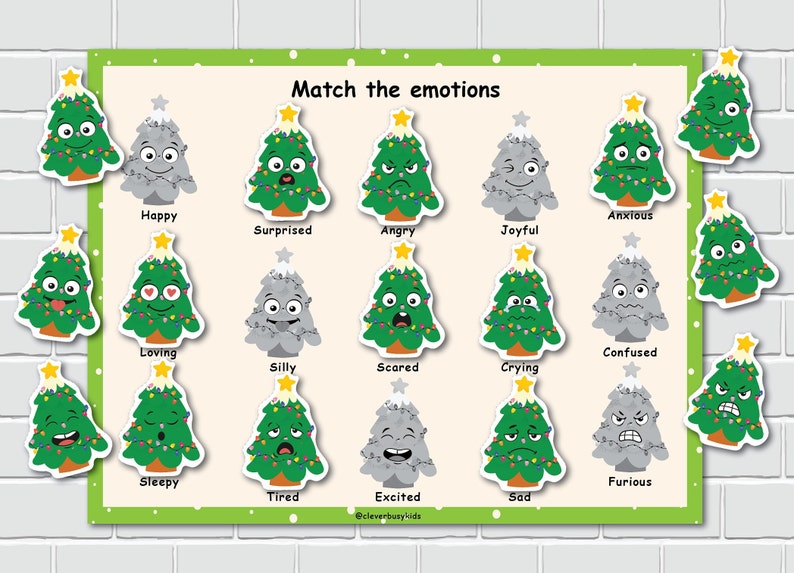 Christmas Tree Emotions Activity for Kids Preschool - Etsy