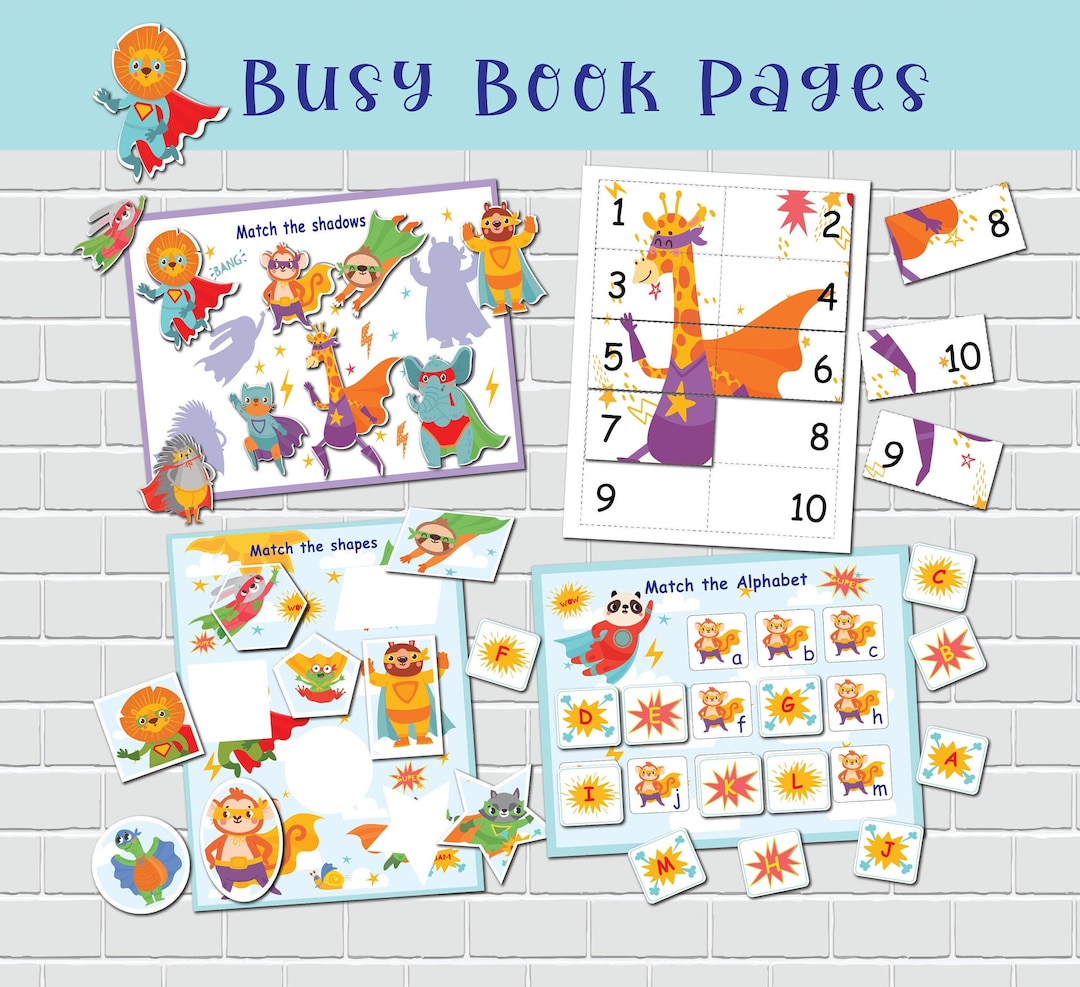 Toddler Busy Book, Superhero Theme Preschool Printable Activities ...