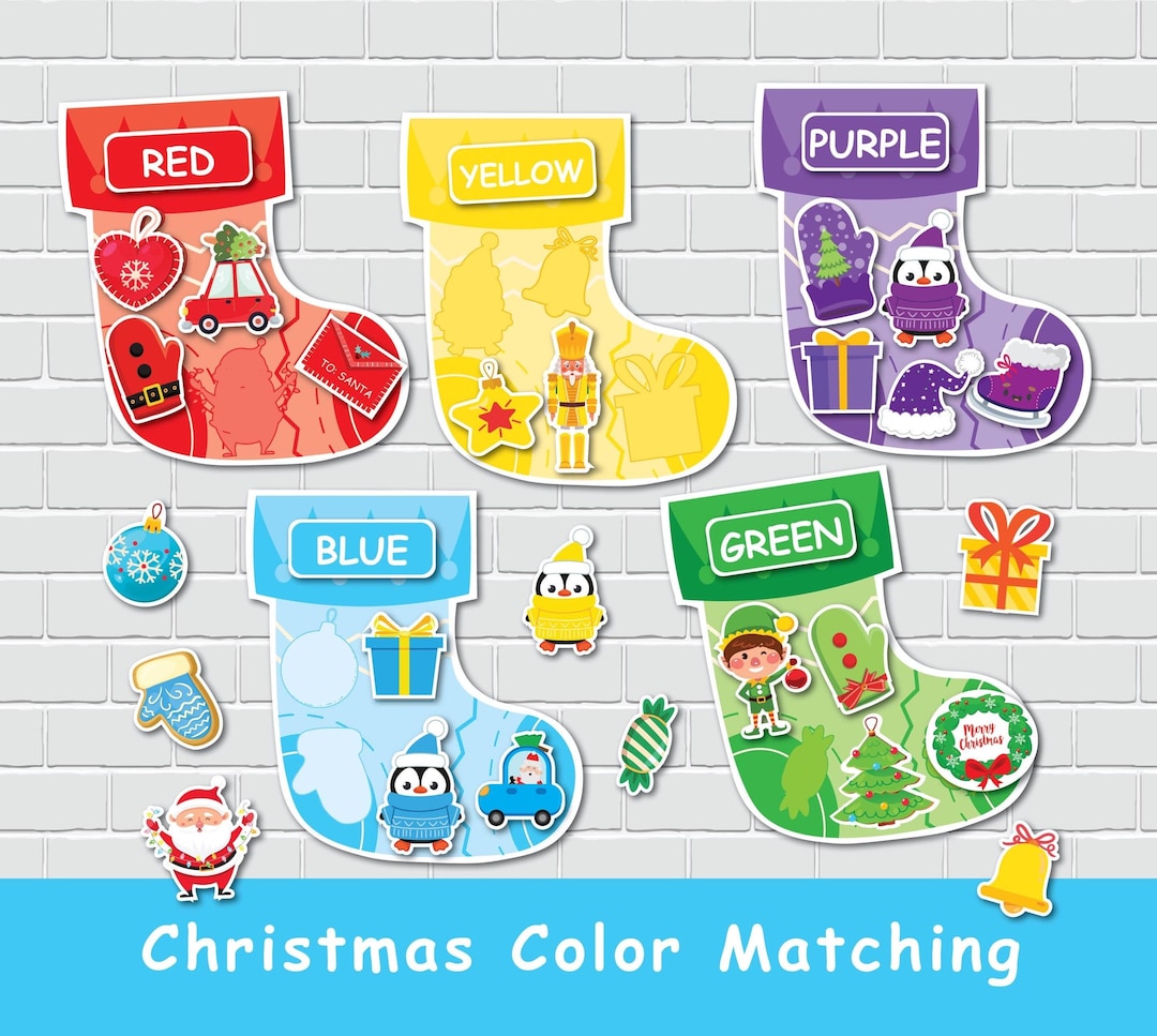 Christmas Color Matching Activity, Color Sorting Game for Kids, Toddler ...