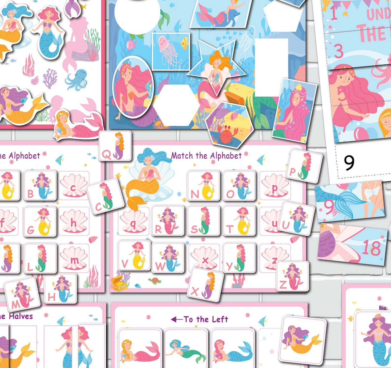 Mermaids Busy Book Pages, Toddler Learning Binder, Preschool Quiet Book ...