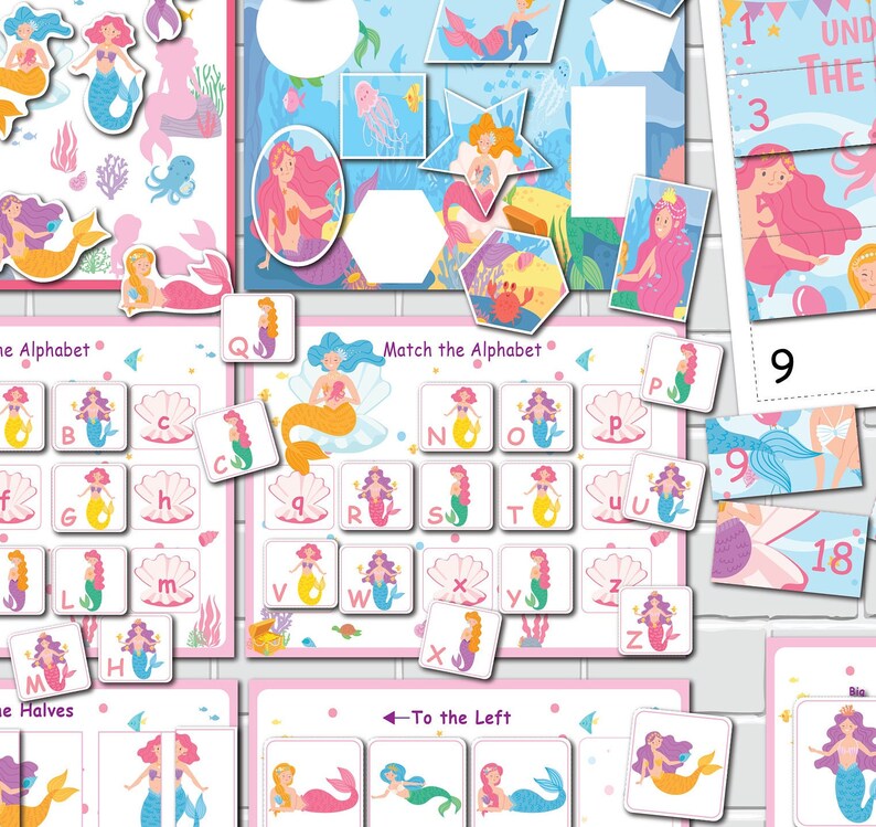 Mermaids Busy Book Pages Toddler Learning Binder Preschool - Etsy