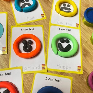 Emotions Play Doh Mats Activity, Printable Play Dough, Montessori Play ...