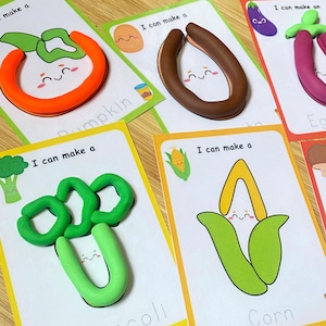 Play Doh Mats, Vegetables Printable Play Dough, Montessori Play Doh ...