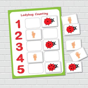 Ladybug Count and Match Activities, Preschool Math,toddler Busy Book ...