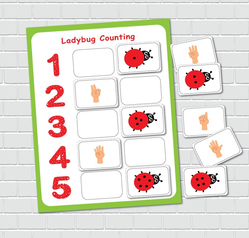Ladybug Count and Match Activities, Preschool Math,toddler Busy Book ...