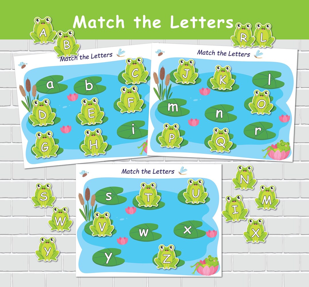 Frog Pond ABC Matching Activity for Kids, Alphabet Busy Book, Preschool ...