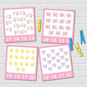 Unicorns Clip and Count, Counting Activity, Preschool Learning ...