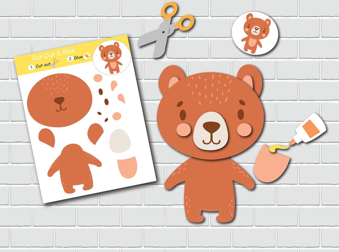 Cut Out and Glue Crafts for Kids. Scissors Skills Activity. - Etsy