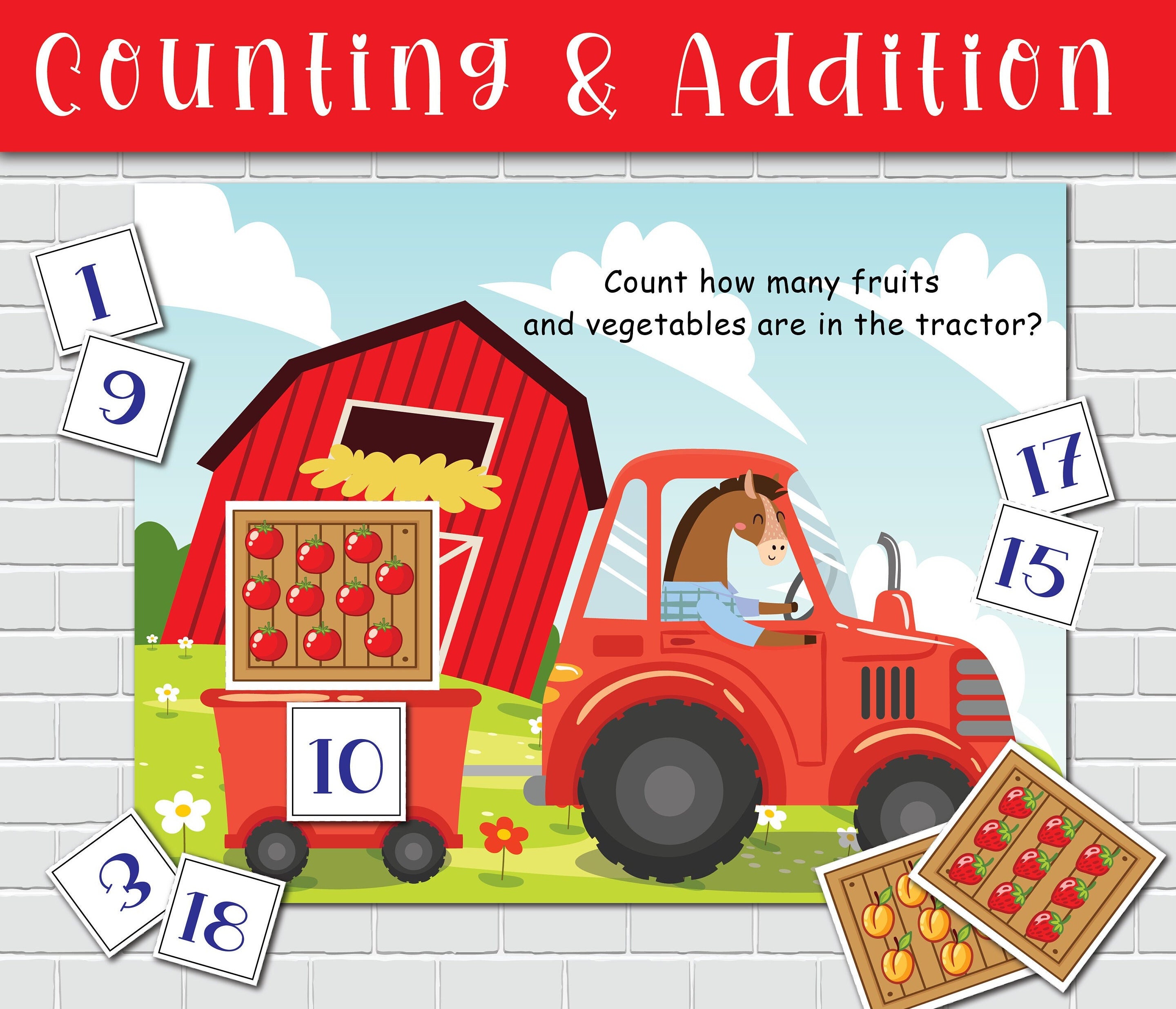 Counting Preschool Worksheet Printable Activity Math Busy Book Page ...