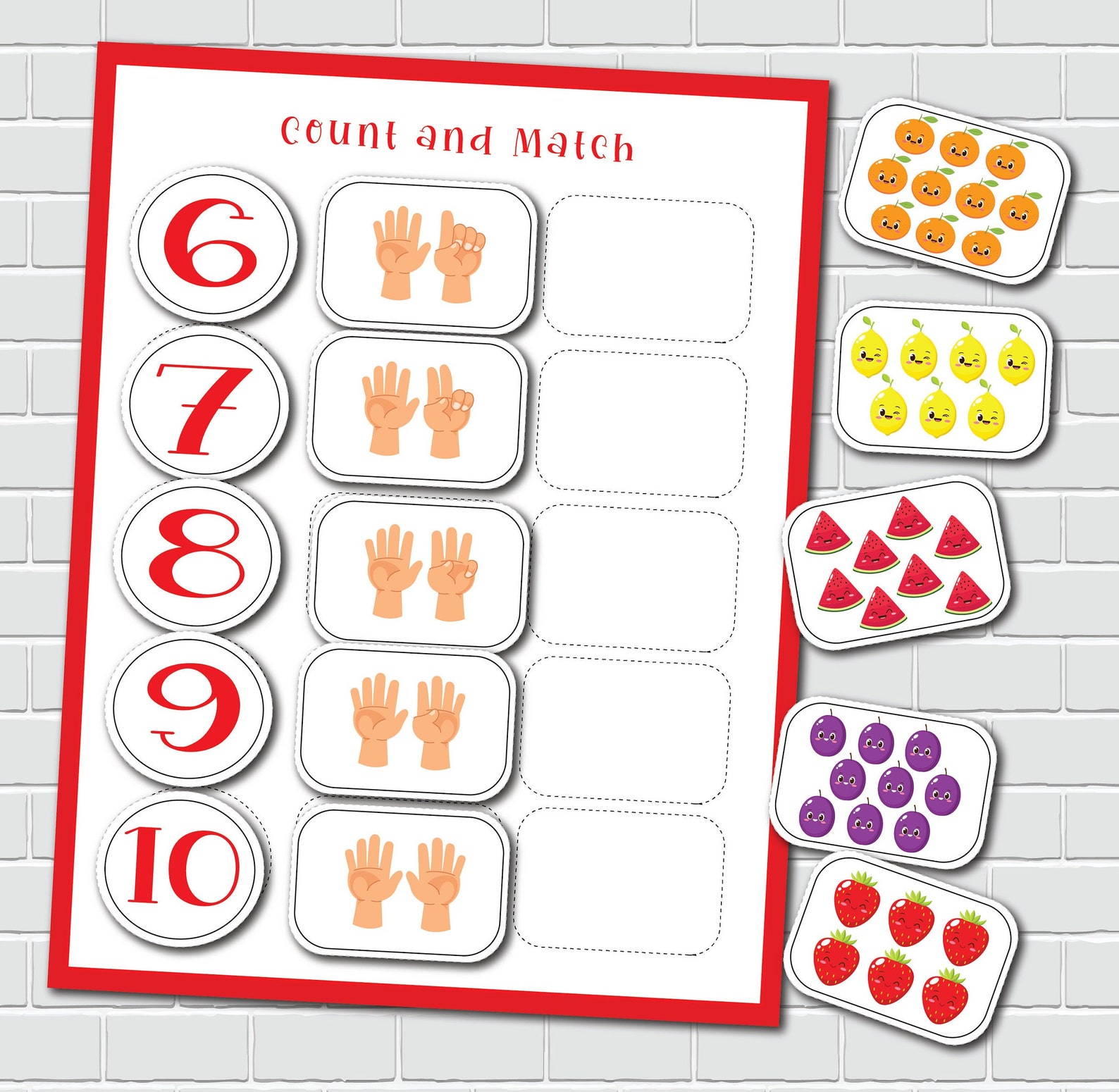 Toddler Busy Book Page Count and Match Preschool Worksheets - Etsy