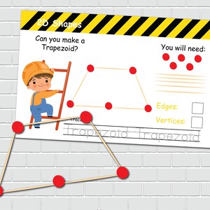 Toothpicks and Play Dough 2D Shapes Preschool Printable Activity ...