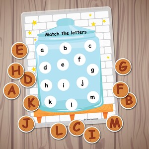 Cookie Jar Alphabet Matching Activity for Kids, Letter Recognition, Pre ...
