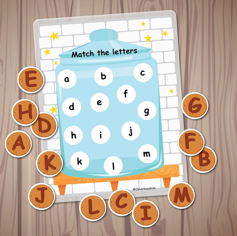 Cookie Jar Alphabet Matching Activity for Kids, Letter Recognition, Pre ...