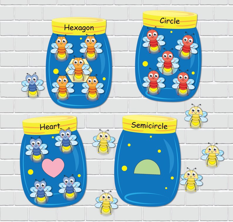 Fireflies Shapes Matching Activity: Summer Busy Book (digital Download ...