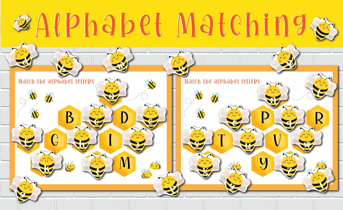 Alphabet Matching Printable Activity ABC Busy Book Pages - Etsy