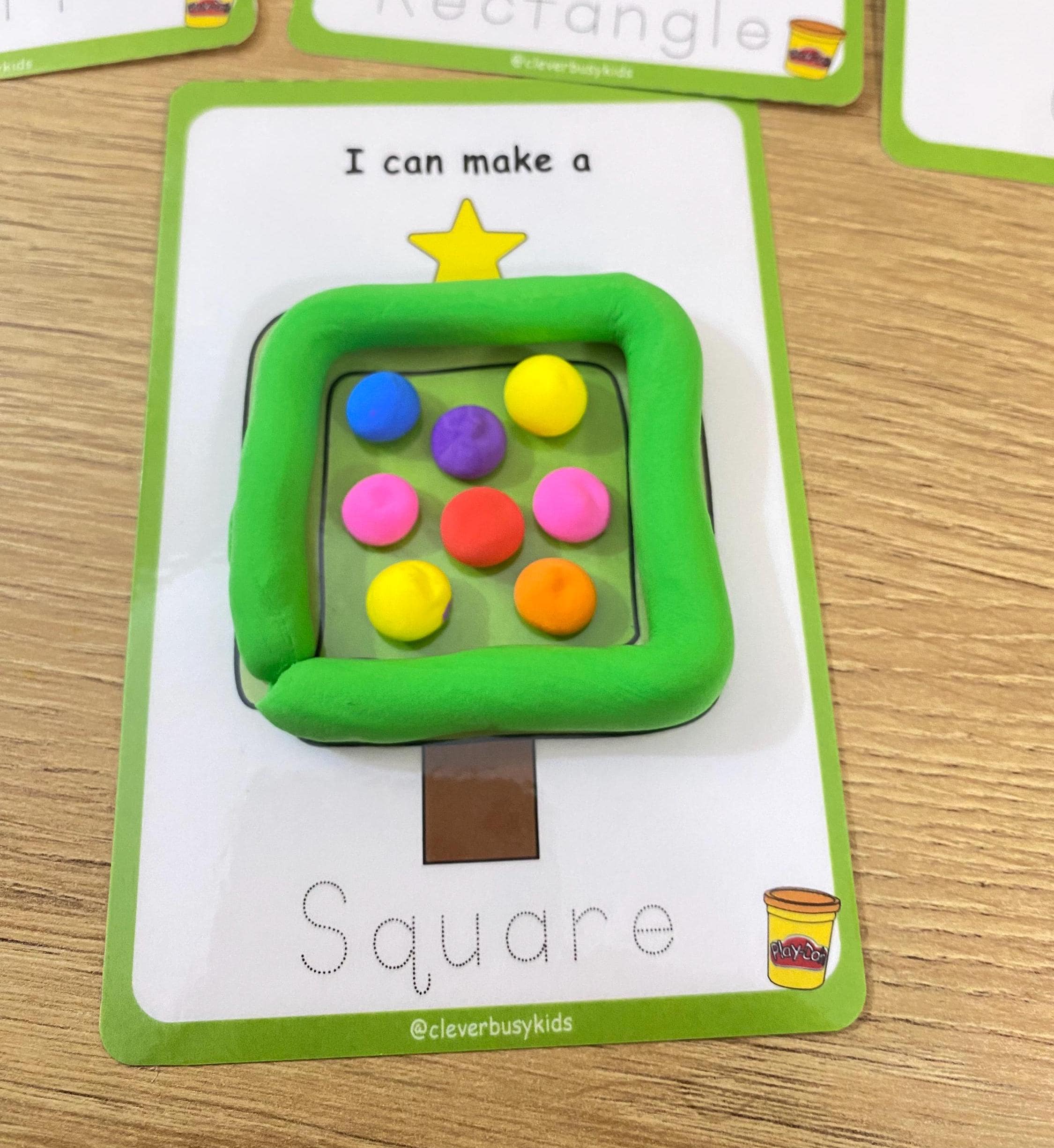 Christmas Tree Shapes Play Dough Mats, Printable Play Doh, Toddler ...
