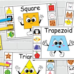 Shapes Clip Cards, 2D Shapes Printable Activities, File Folder Games ...