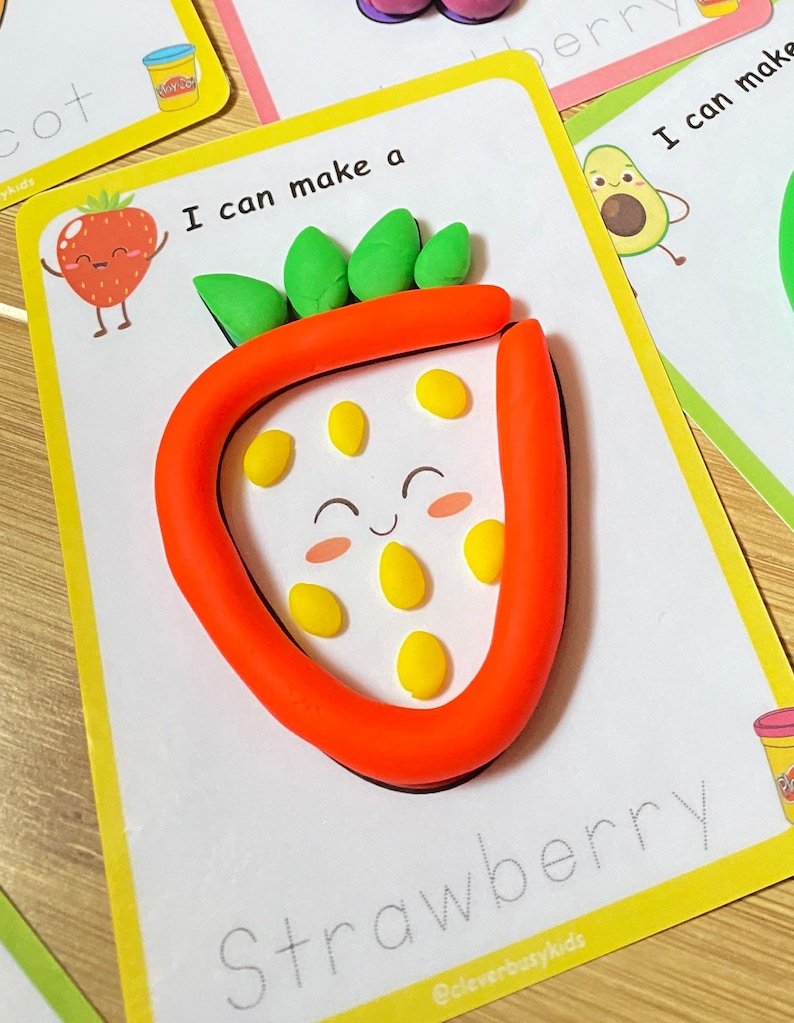 Play Doh Mats Fruits Printable Play Dough Montessori Play - Etsy