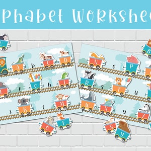 Train Alphabet Matching Preschool Worksheet Printable Activity Letter ...