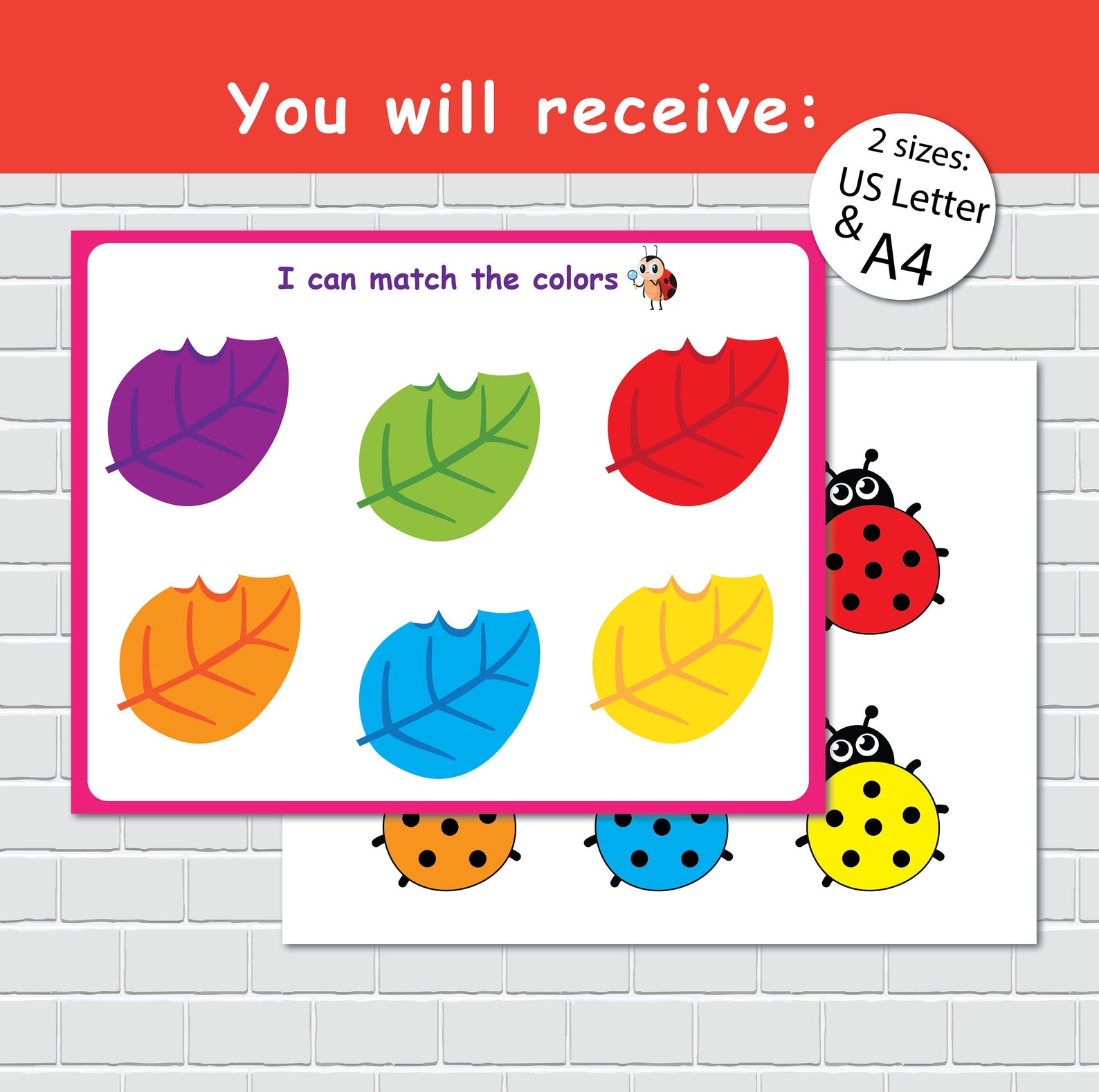Ladybug Color Matching Activity, Toddler Printable, Montessori ...